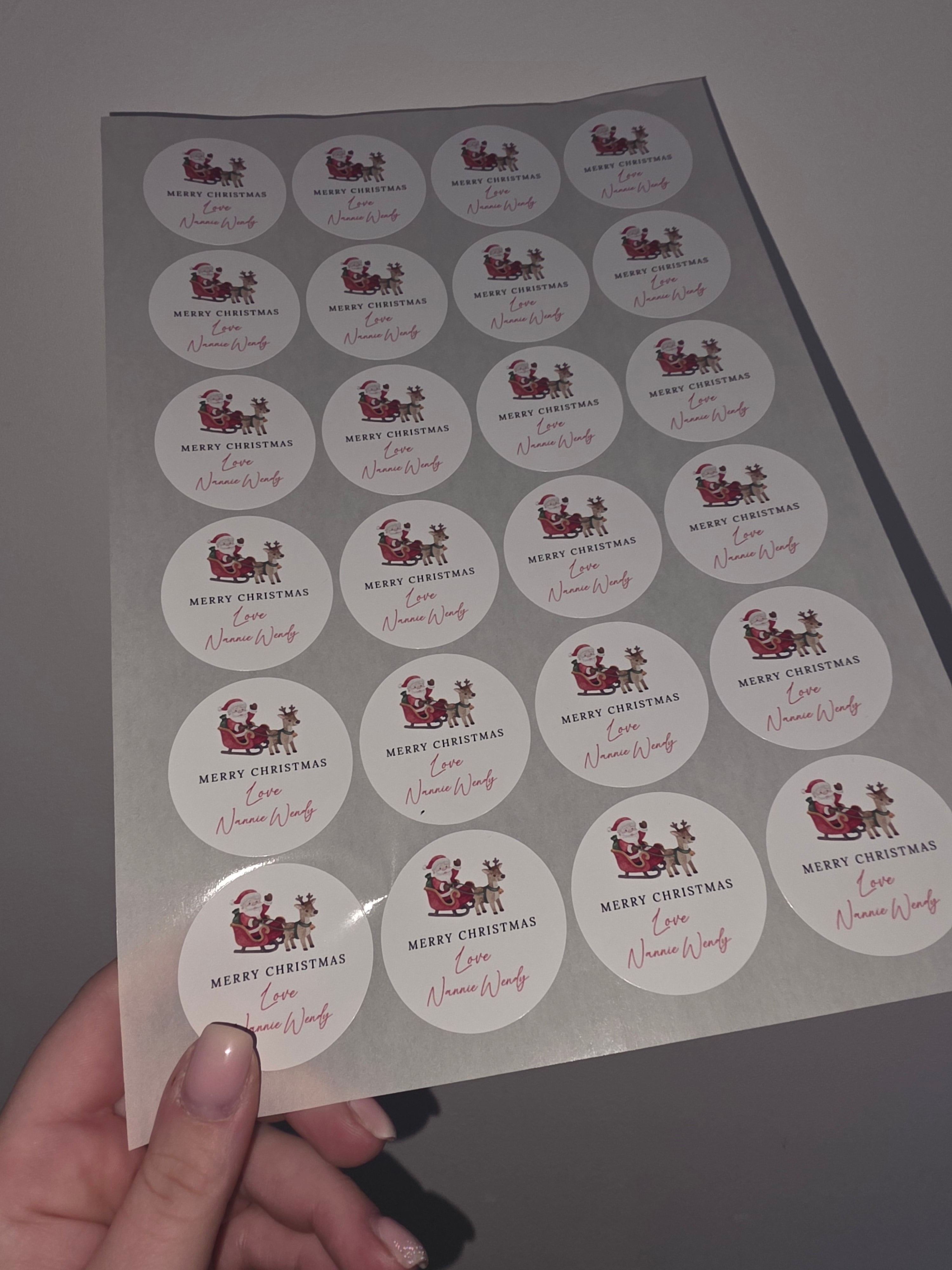 Christmas Stickers | Personalised Christmas Santa Sleigh Stickers | Ch ...